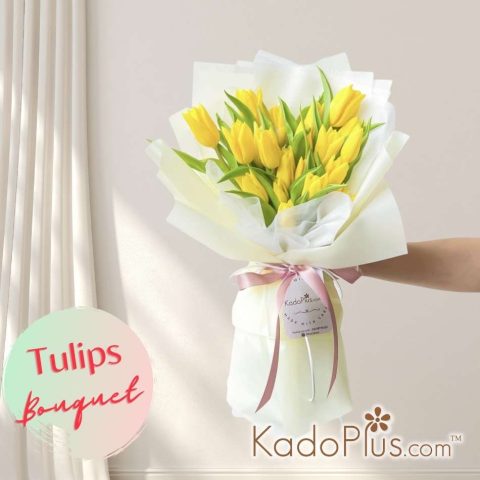 Buket Tulip: Yellow Tulips Bouquet Kekinian - KadoPlus